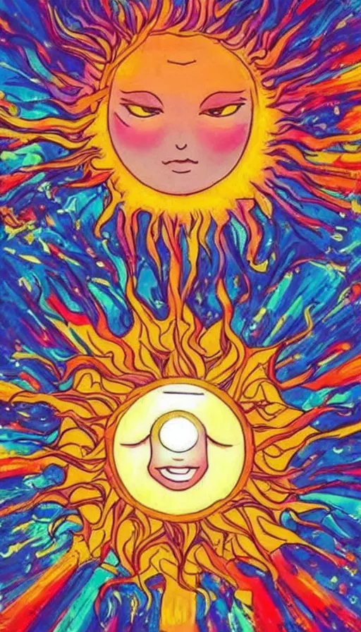 the sun, art, anime, bright light, positive vibes | Stable Diffusion ...