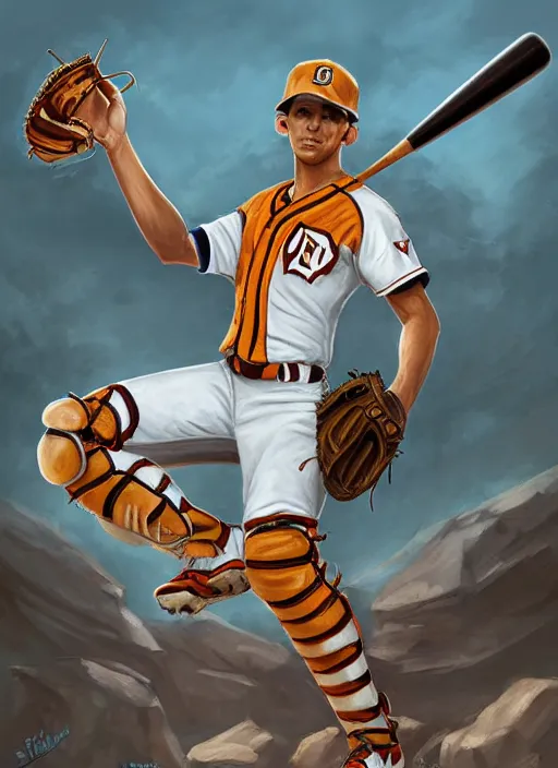 fursona portrait commission of a anthro tiger baseball | Stable ...