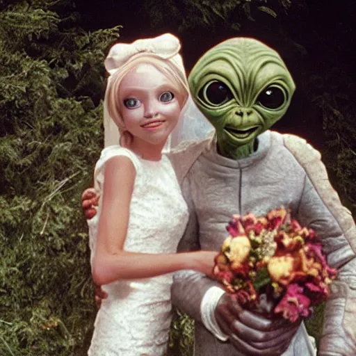 E.T. and The Alien Wedding photo | Stable Diffusion