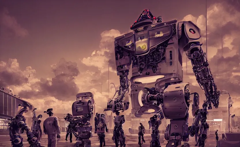 rednecks hail the invasion of gigantic human - like | Stable Diffusion