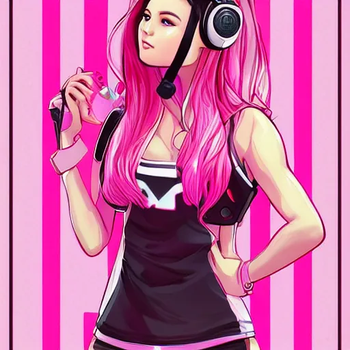 very very very beautiful pink gamer girl wearing | Stable Diffusion ...