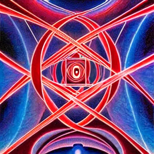 detailed realistic geometric painting a red glowing | Stable Diffusion ...