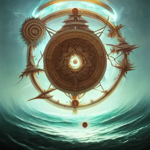 Giant Floating Circular Ancient Sacred Calligraphy | Stable Diffusion