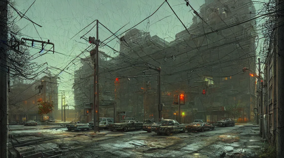 Post Apocalyptic police station, building, avenue, | Stable Diffusion ...