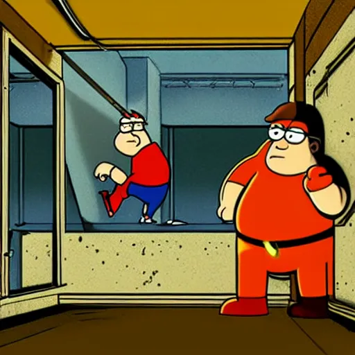 peter griffin fighting against brad pitt, in a | Stable Diffusion | OpenArt