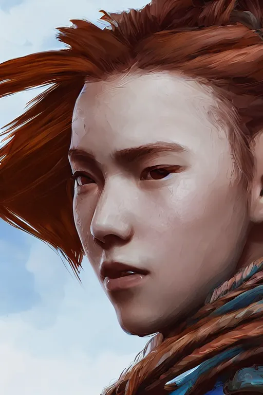 portrait of sad Aloy from Horizon: Zero Dawn, comic | Stable Diffusion ...