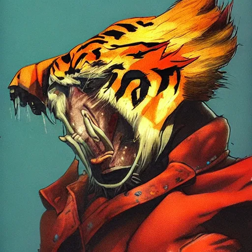 crisp defined Man Streetfighter Dude wearing Tiger | Stable Diffusion ...