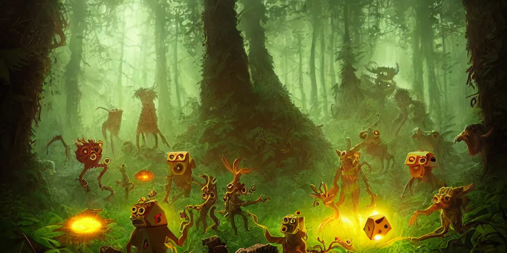 anthropomorphic - cube - dice - creatures lurking in | Stable Diffusion ...