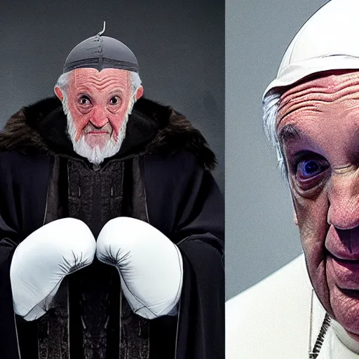 gandalf the grey vs pope francis boxing match | Stable Diffusion | OpenArt