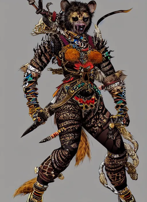 Full body portrait of a beautiful female gnoll ninja | Stable Diffusion | OpenArt