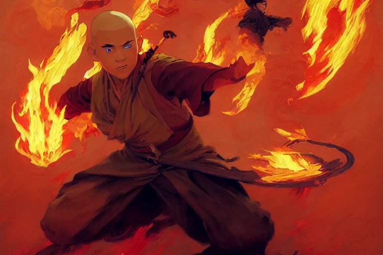 firebender, fire nation, action, avatar the last | Stable Diffusion ...
