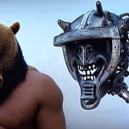 big buff very strong bear beast-man samurai wearing a | Stable ...