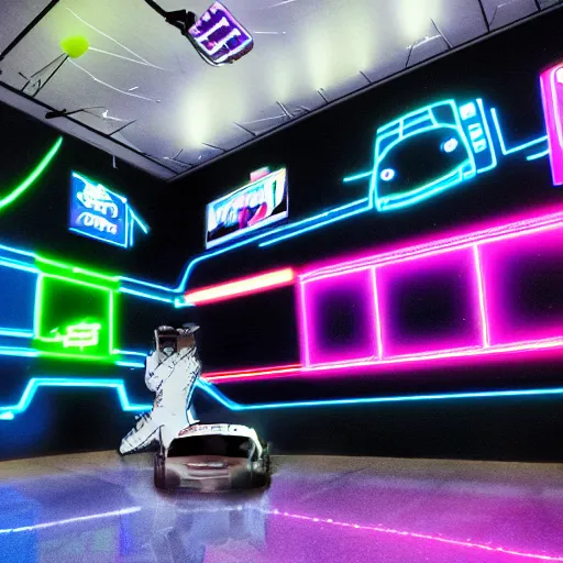 nascar, virtual reality, tron, neon space | Stable Diffusion | OpenArt