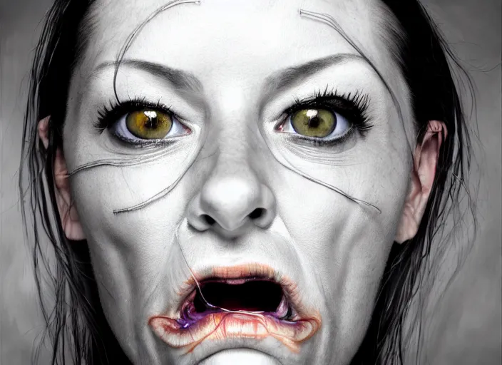 mid shot portrait of a woman stuck in never ending | Stable Diffusion ...