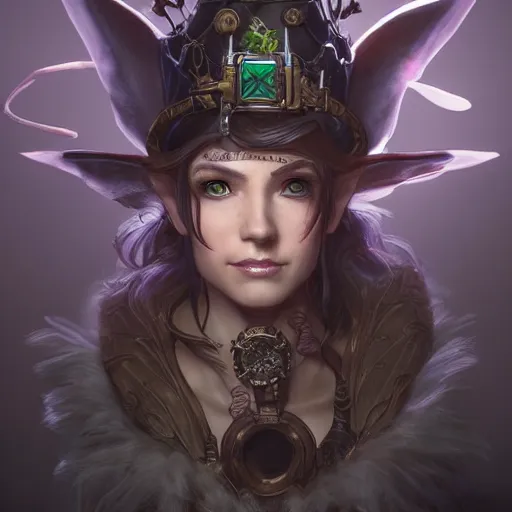a portrait of a steampunk fantasy elf, cinematic | Stable Diffusion