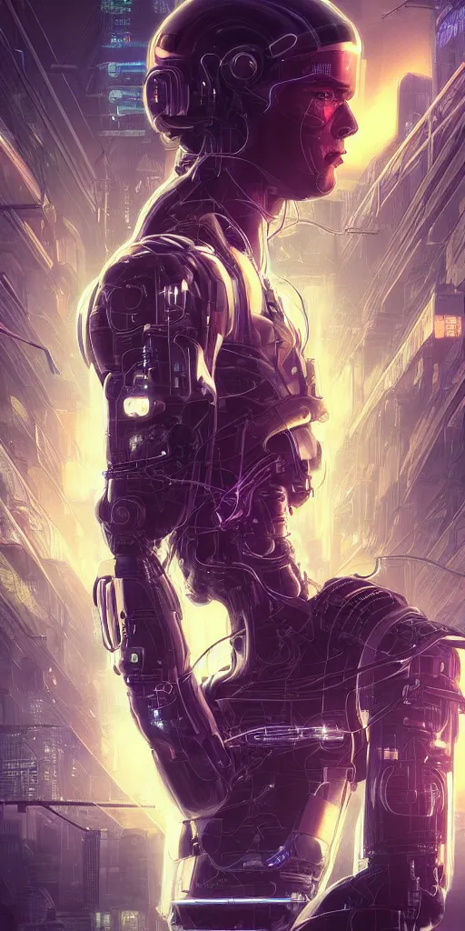 handsome, young man, cybernetic, cyberpunk, wires, | Stable Diffusion ...
