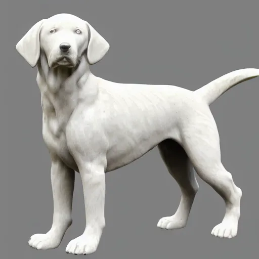 render of marble statue of thin labrador retriever, | Stable Diffusion ...