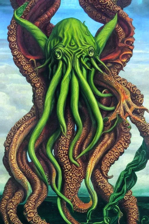 Cthulhu is member of the English royal family, oil | Stable Diffusion ...