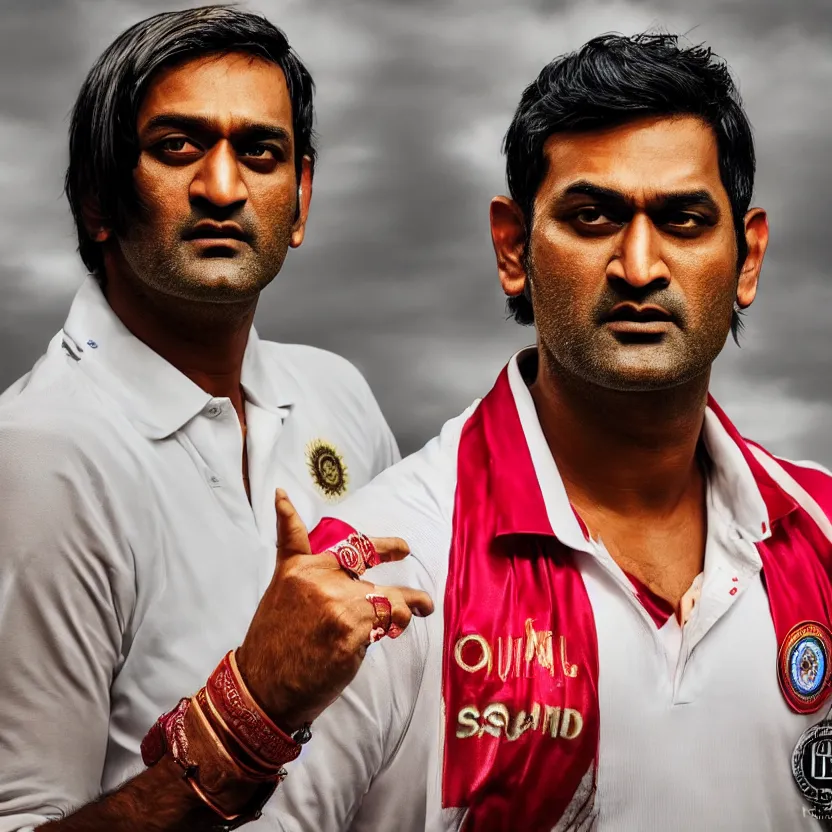 portrait of mahendra singh dhoni as a pimp, ultra | Stable Diffusion ...