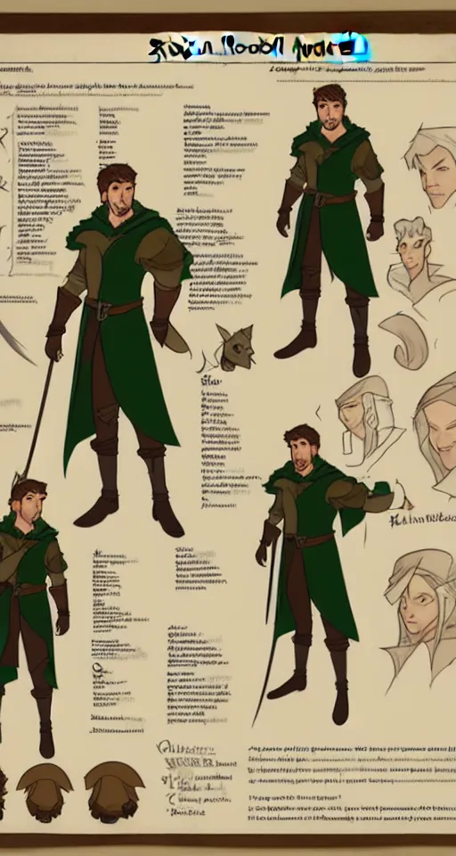 a concept art character sheet of robin Hood | Stable Diffusion | OpenArt
