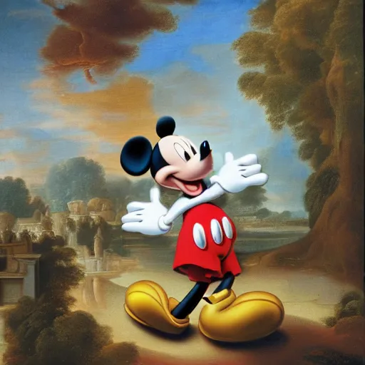 Mickey Mouse in renascence painting, Louis XIV | Stable Diffusion | OpenArt