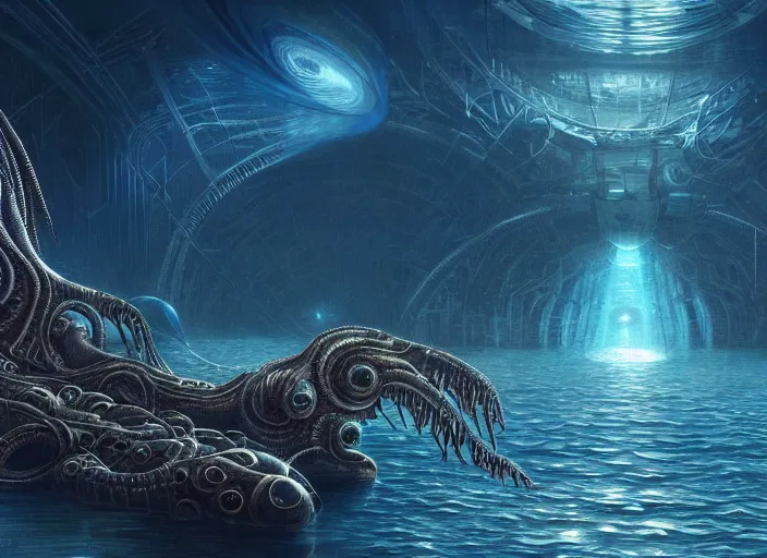an aquatic alien city in the ocean depths of another | Stable Diffusion ...