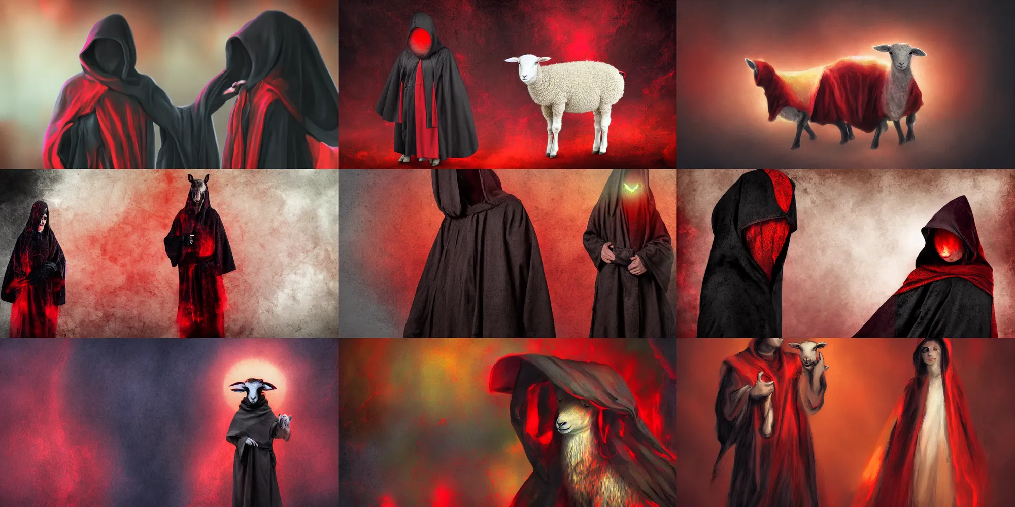 lamb cultist, dark colors, colorful, reds and blacks, | Stable ...
