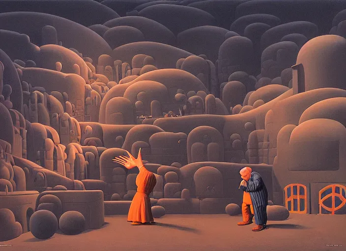 A grumpy man with a knife in his hand stands in a toy | Stable ...