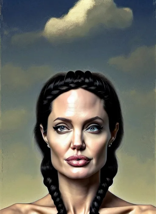angelina jolie as a greek goddess, gold, jewelry, | Stable Diffusion ...