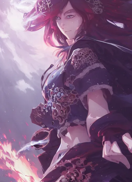 necromancer with fire and smoke and thunder, | Stable Diffusion | OpenArt