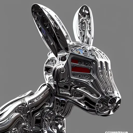 chrome bunny made of corvette parts, in the middle of | Stable ...