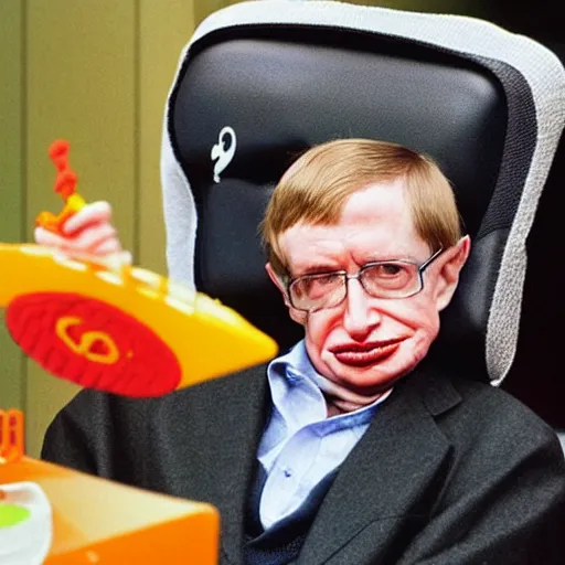 “Stephen Hawking as a Happy Meal Toy” | Stable Diffusion