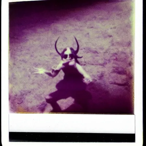 real demon caught on film, polaroid picture | Stable Diffusion