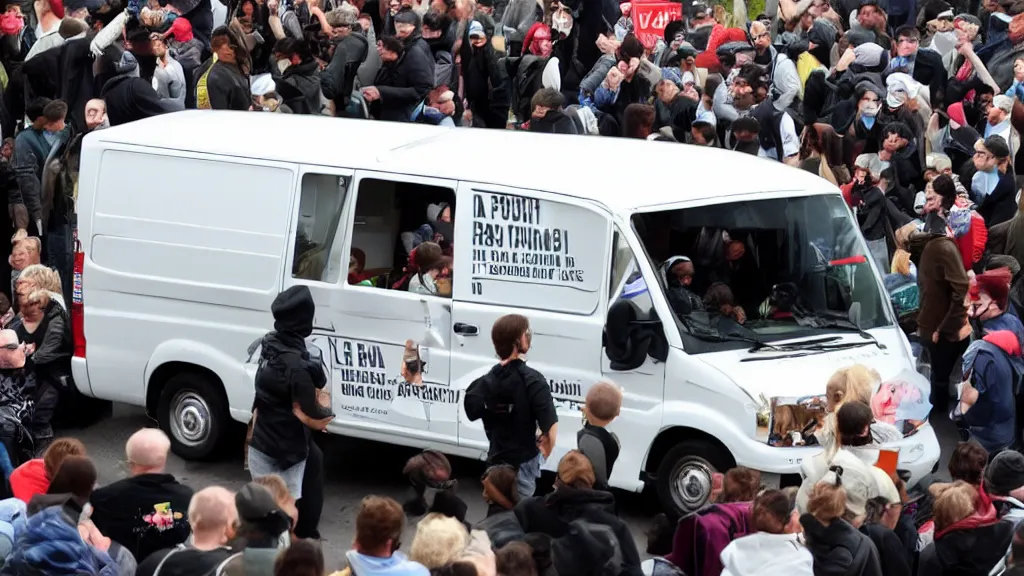 a riot van shows up at a public demonstration | Stable Diffusion | OpenArt