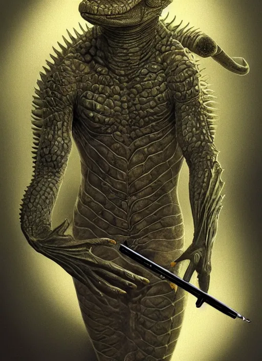 a reptile as a bill gates!!!, holding a syringe!!, | Stable Diffusion ...