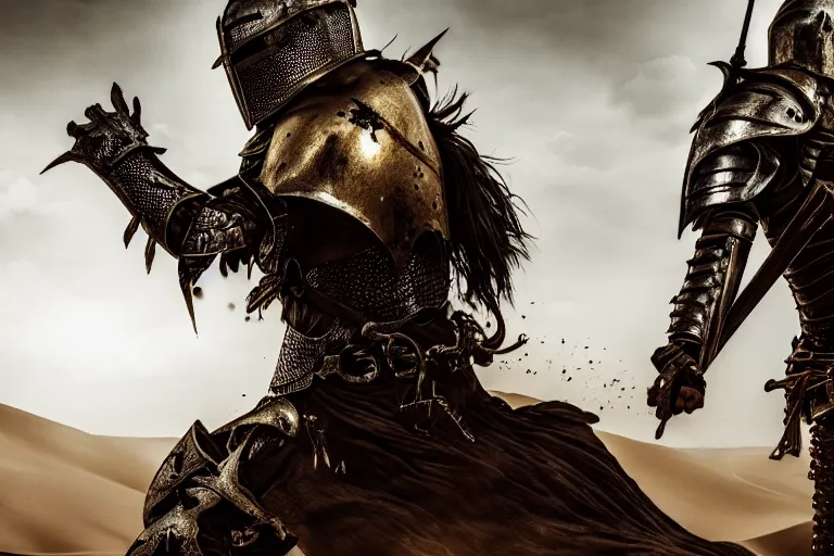 The King fighting a war in the desert, dust and blood | Stable ...