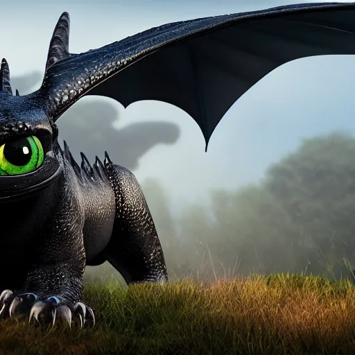 photorealistic full shot of toothless at moonlight, | Stable Diffusion ...