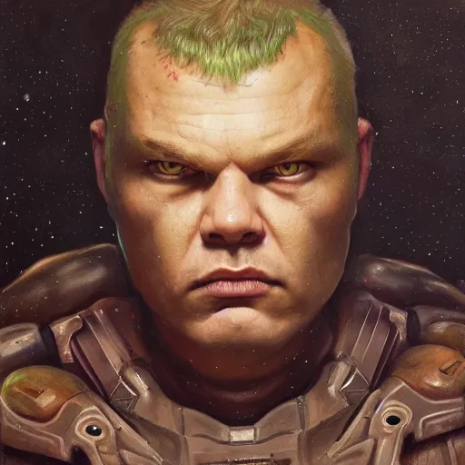 portrait of doomguy in disco elysium, by alexander | Stable Diffusion ...