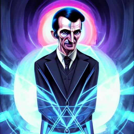 Nikola Tesla as a supervillain with electric powers, | Stable Diffusion ...
