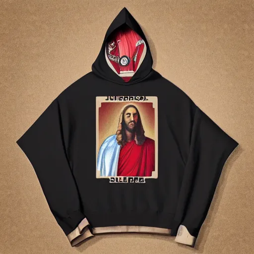 a photo of jesus wearing a supreme t - shirt | Stable Diffusion