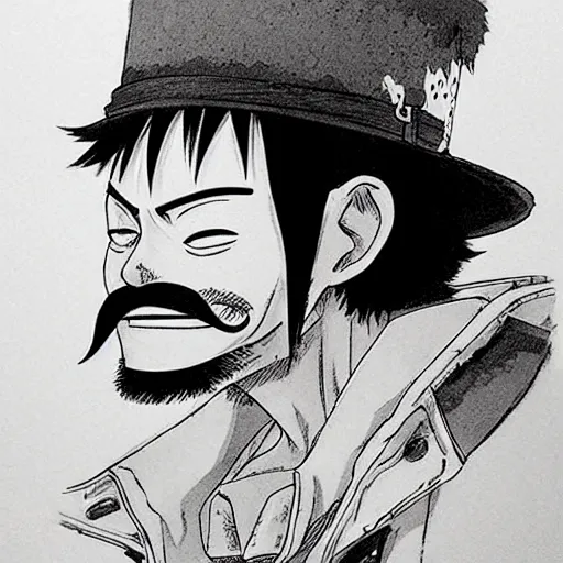 luffy with [ mustache ] by kim jung gi | Stable Diffusion | OpenArt