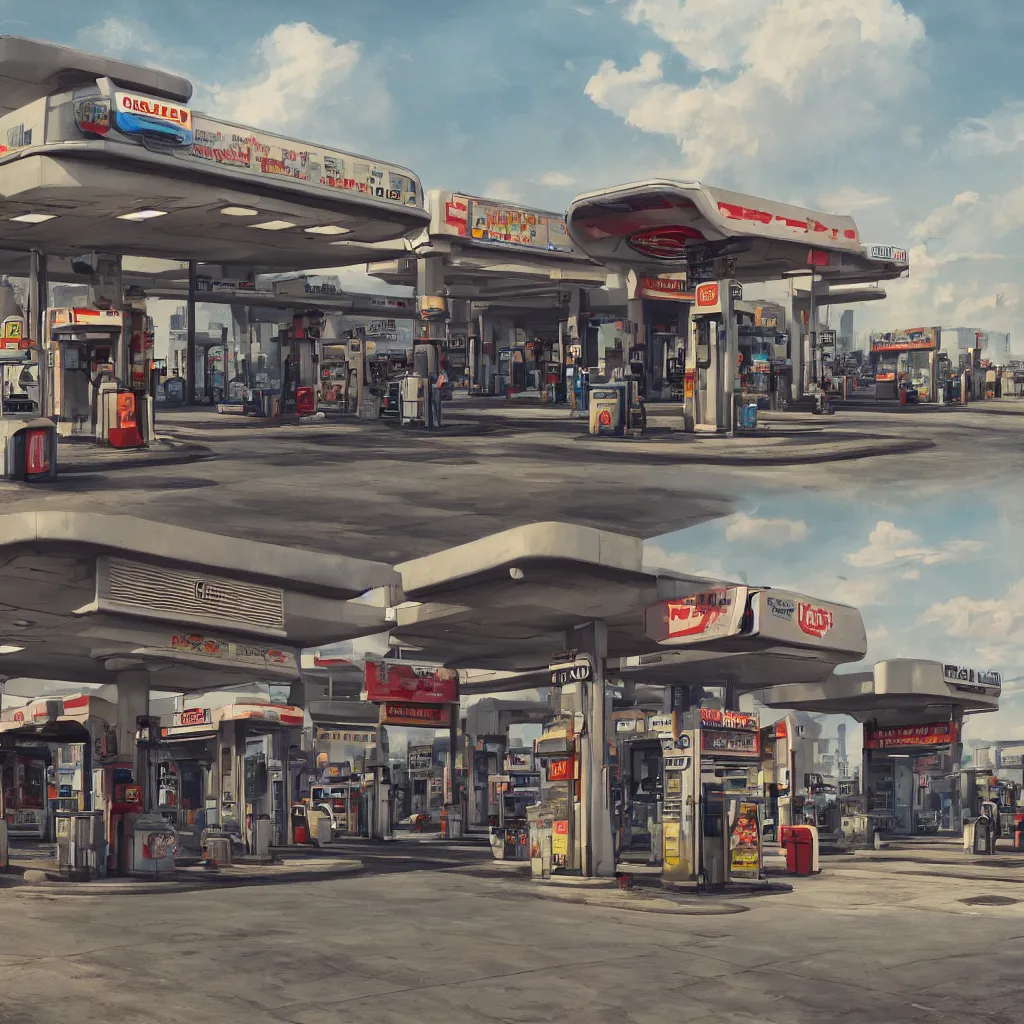 a gas station in the future world, science fiction, | Stable Diffusion ...