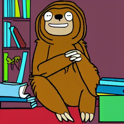 sloth, wearing diaper, sitting on couch, beside pile | Stable Diffusion