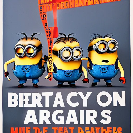 Propaganda poster with minions | Stable Diffusion | OpenArt