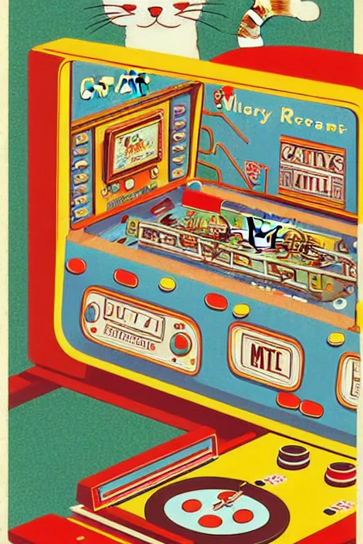 by richard scarry. a cat playing pinball. a 1 9 5 0 s | Stable ...