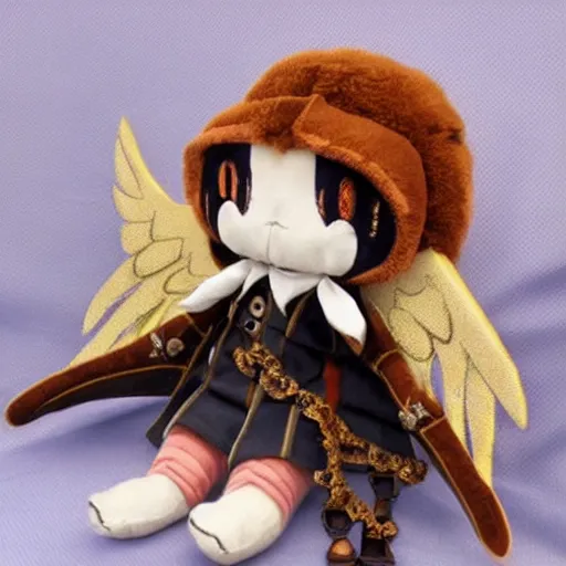 a cute plush of a steampunk angel, anime, extremely | Stable Diffusion ...