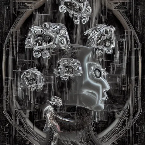 mechanical ghosts from a cyber heaven, digital art, | Stable Diffusion | OpenArt