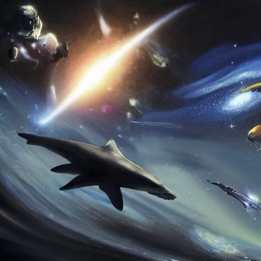 a space landscape with galaxies colliding while space | Stable ...