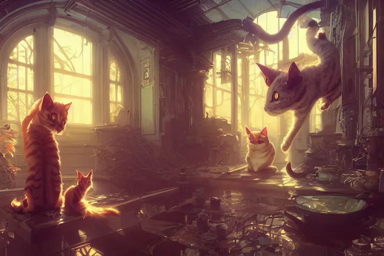 highly detailed stray cats, stephen bliss, unreal | Stable Diffusion ...