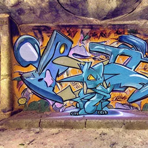 pokemon graffiti on cursed ancient egyptian tomb, ps 1 | Stable Diffusion